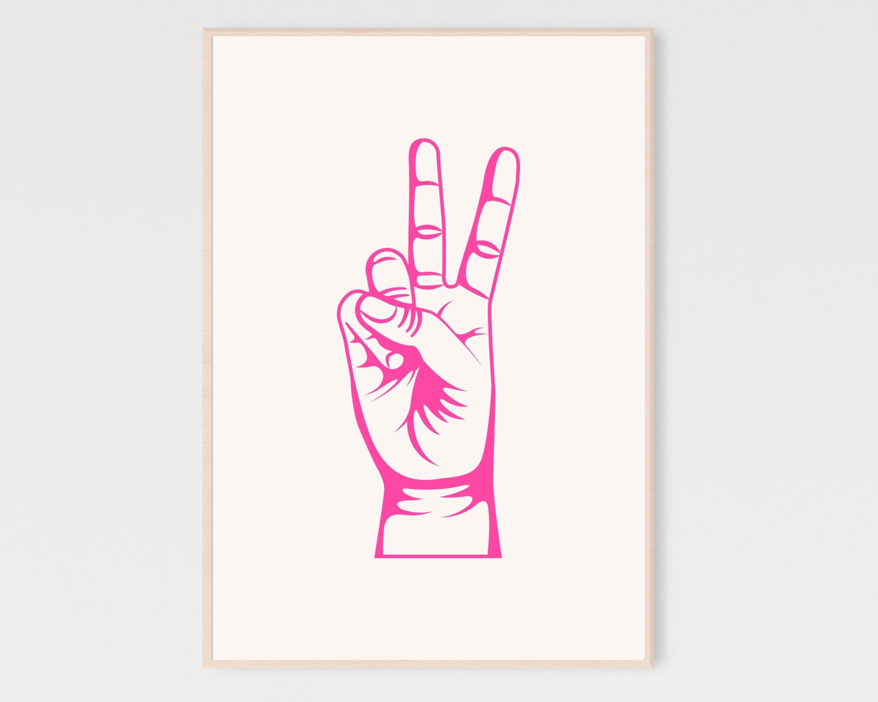 Peace Sign Print, Pink Peace Sign, Pink Printable, Peace Sign, Instant ...