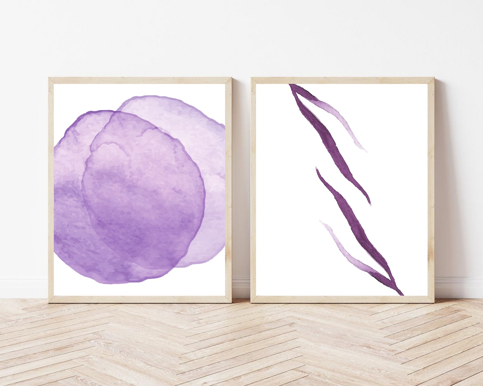 Set of 3 Printables, Purple Abstract Wall Prints, Abstract Poster ...