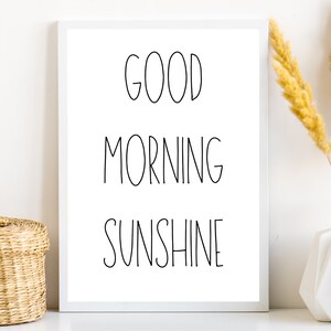 Good Morning Sunshine Printable, Good Morning Wall Art, Nursery Wall ...