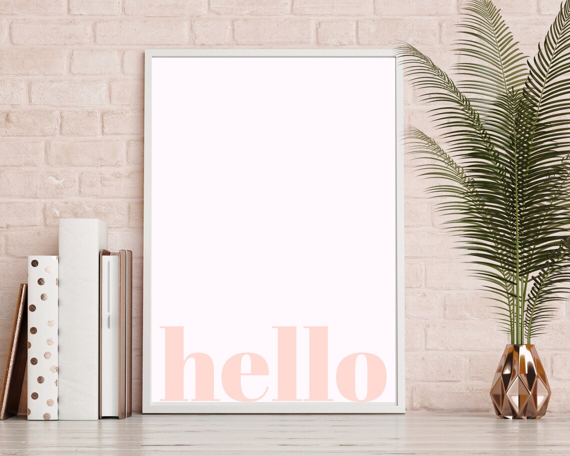 Hello Print, Pink Hello Poster, Hello Sign, Pink Bold Typography, Girly ...