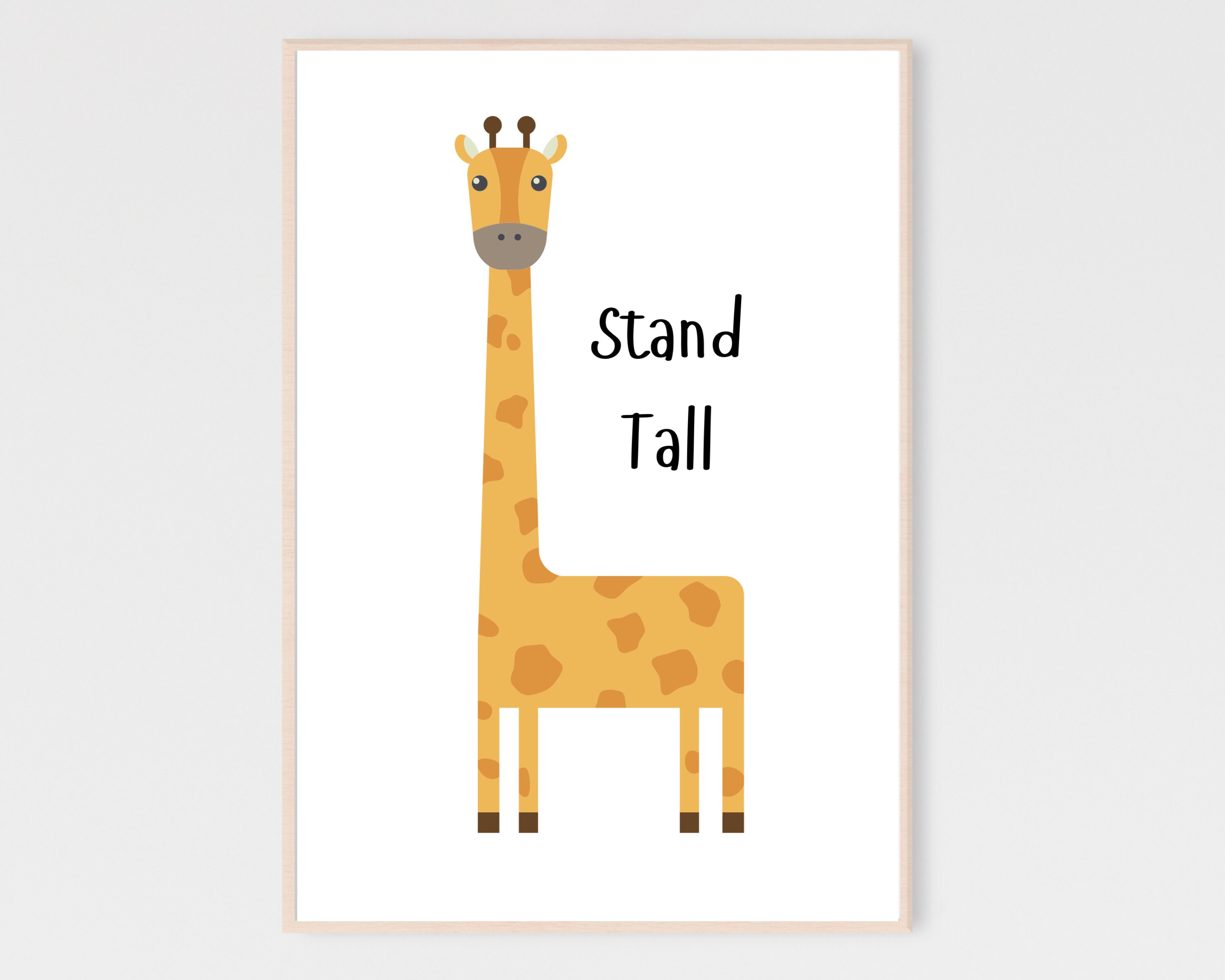 Stand Tall Printable, Stand Tall Giraffe, Stand Tall Sign, Nursery ...
