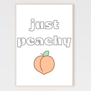 Just Peachy Printable, Just Peachy Poster, Boho Wall Decor Neutral ...