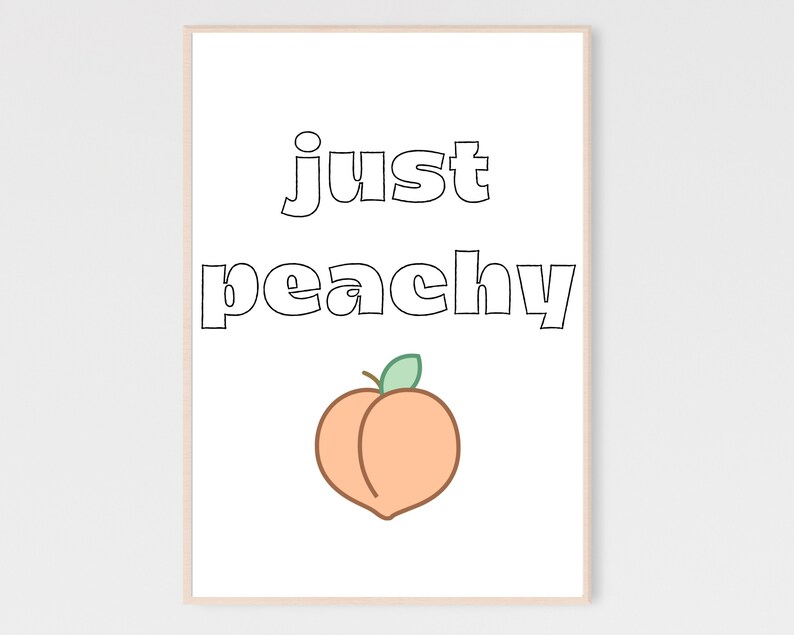 Just Peachy Printable, Just Peachy Poster, Boho Wall Decor Neutral ...