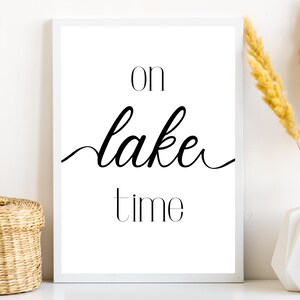 On Lake Time Printable, on Lake Time Sign, Lake House Decor, Lake ...