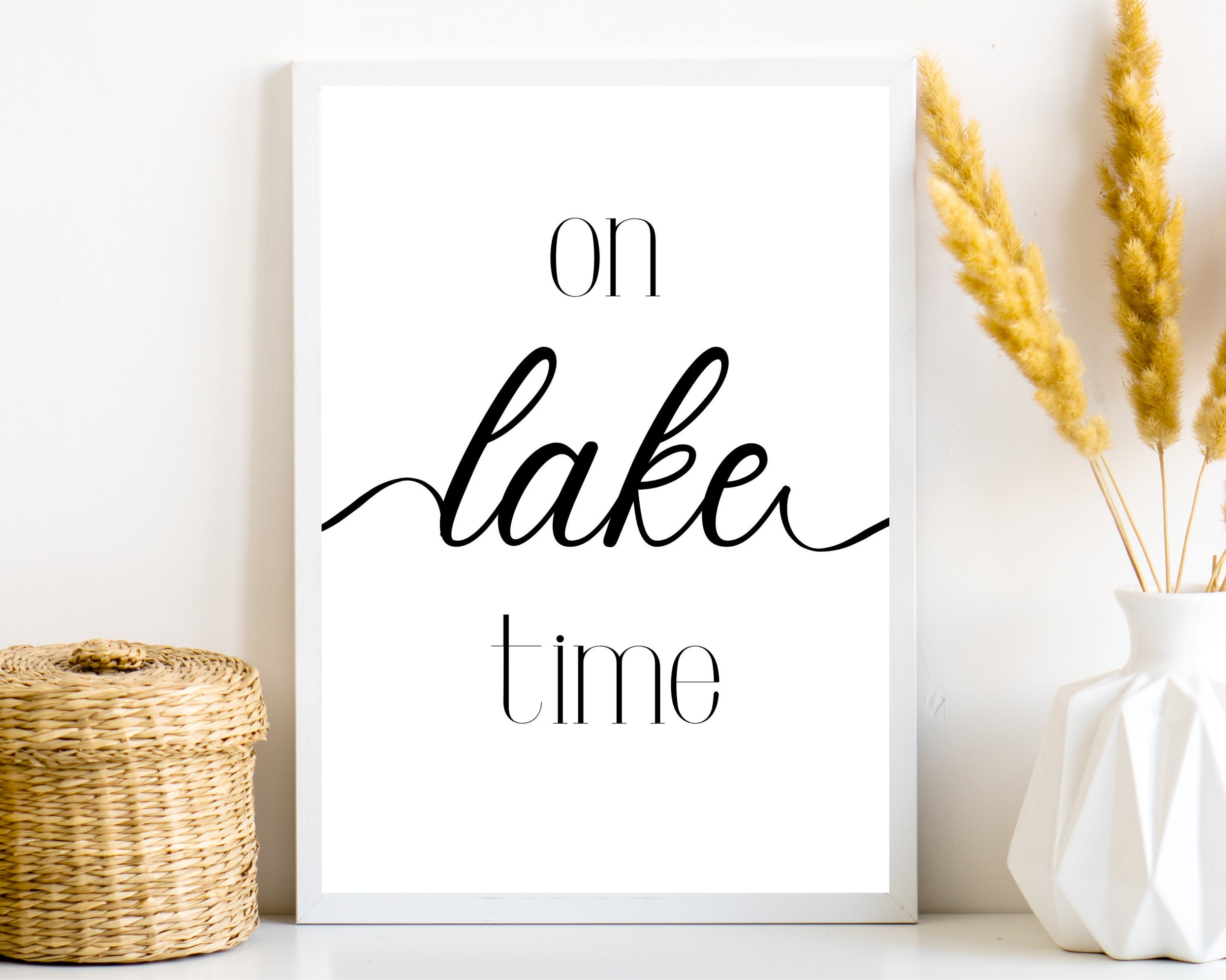 On Lake Time Printable, on Lake Time Sign, Lake House Decor, Lake ...