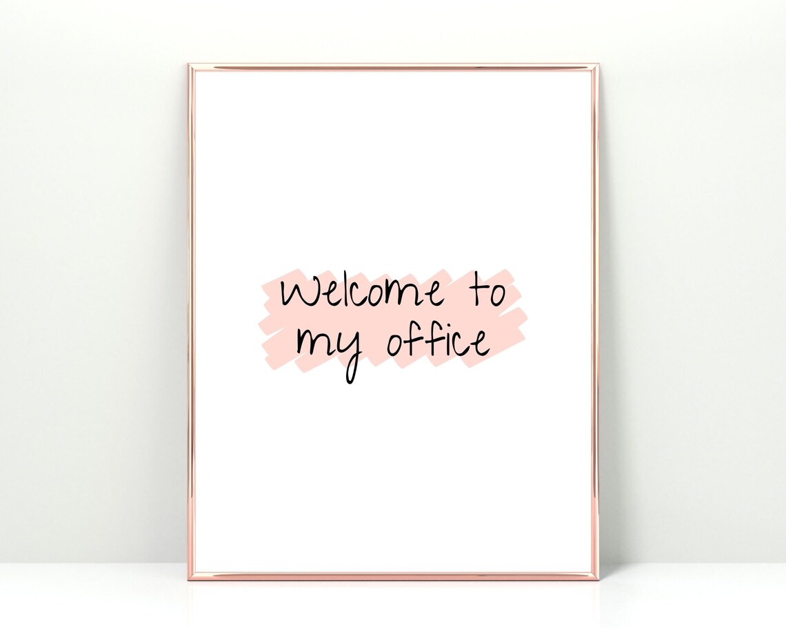 Welcome to My Office Printable, Pink Office Decor, Cute Office Prints ...