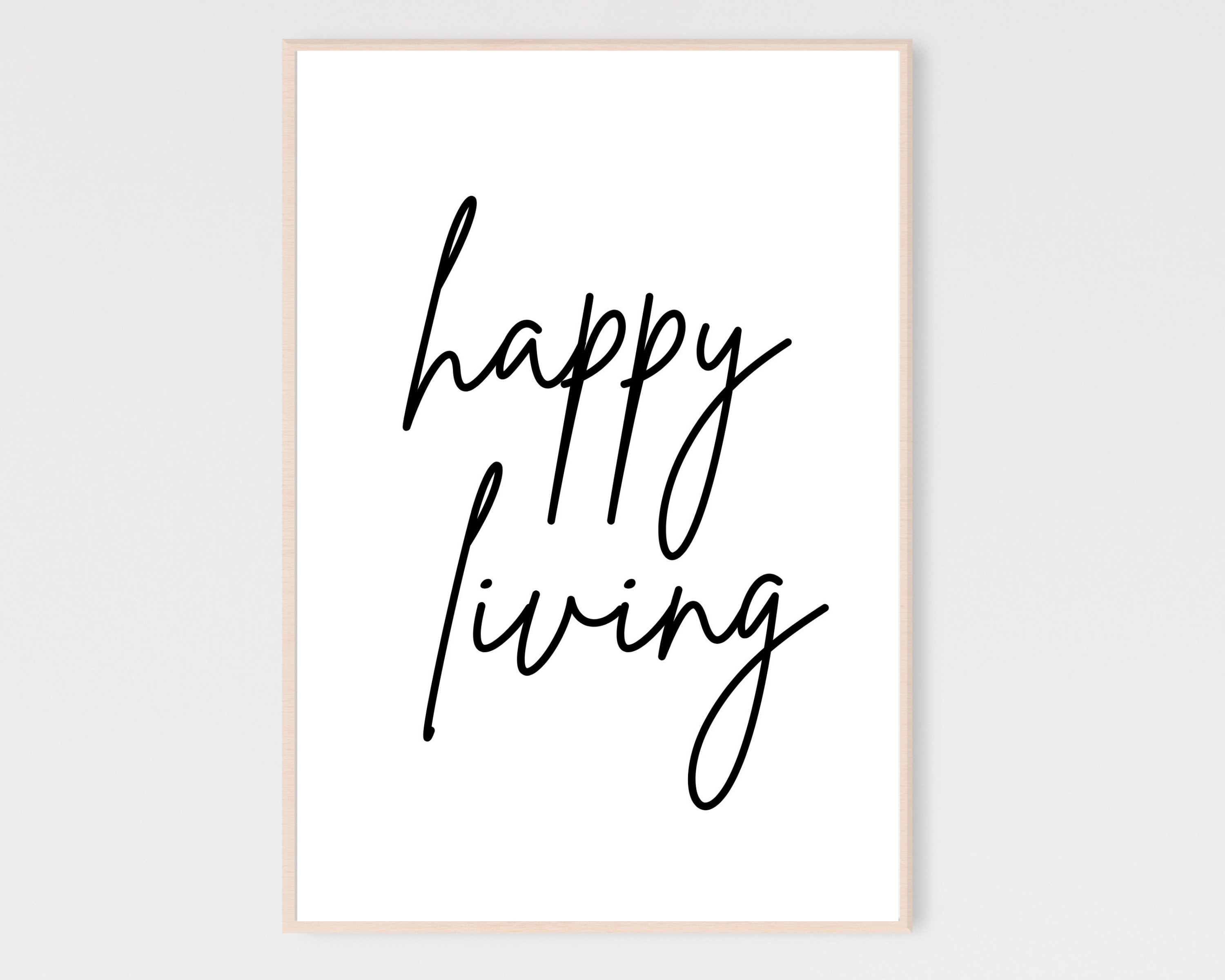 Happy Living Printable, Happy Living Wall Art, Family Printable Art ...