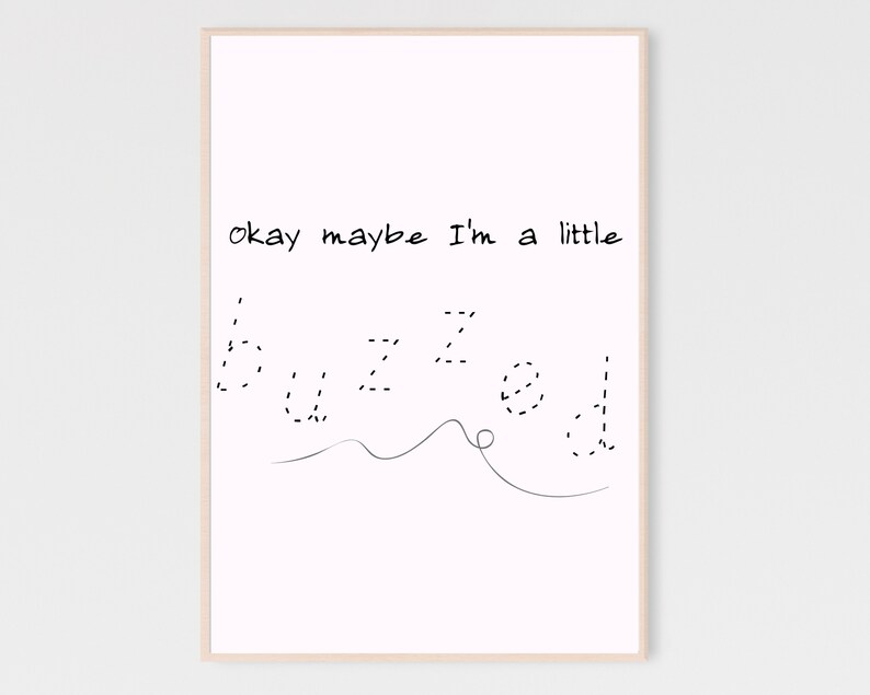 Buzzed Printable, Alcohol Sign, Bar Cart Decor, Funny Alcohol Sign ...