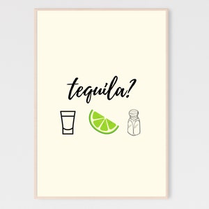 Tequila Print, Tequila Sign, Bar Cart Print, Bar Cart Sign, Cute Bar ...