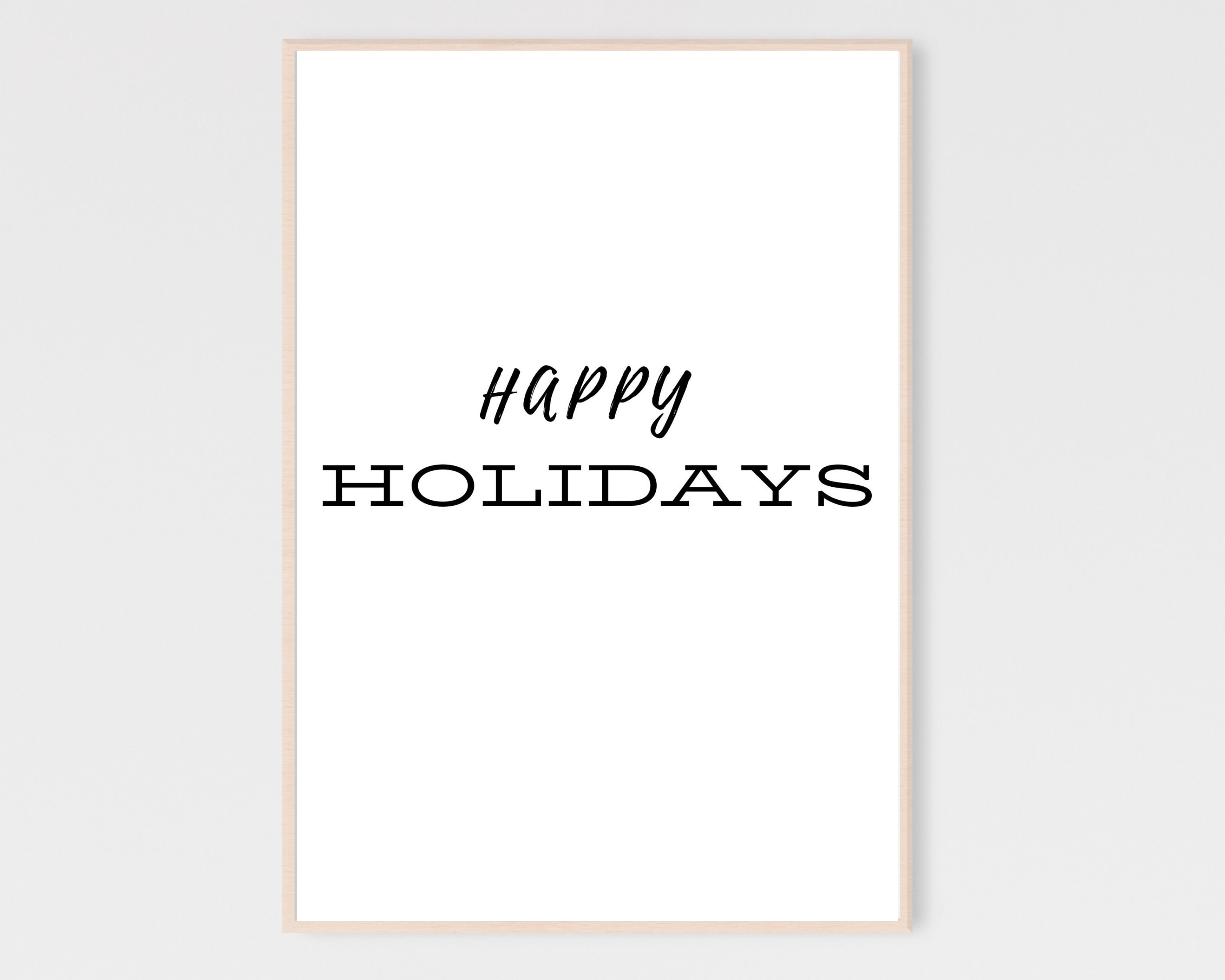 Happy Holidays Printable, Happy Holidays Wall Print, Happy Holidays ...
