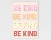 Be Kind Printable Classroom Decor Colorful Poster Kids - Etsy