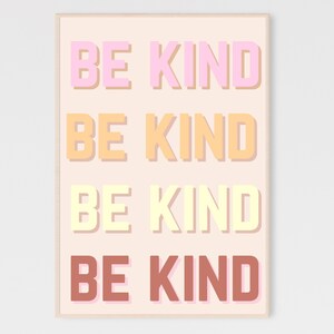 Be Kind Printable, Classroom Decor, Colorful Poster, Kids Colorful ...