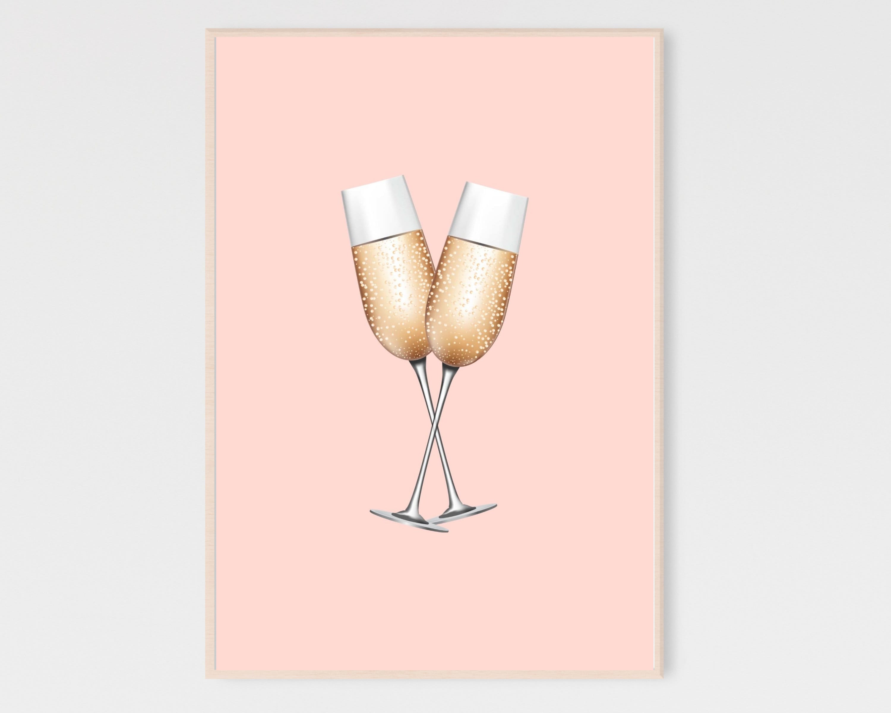 Cute Champagne Printable, Cheers Print, Pink Bar Cart Sign, Pink ...