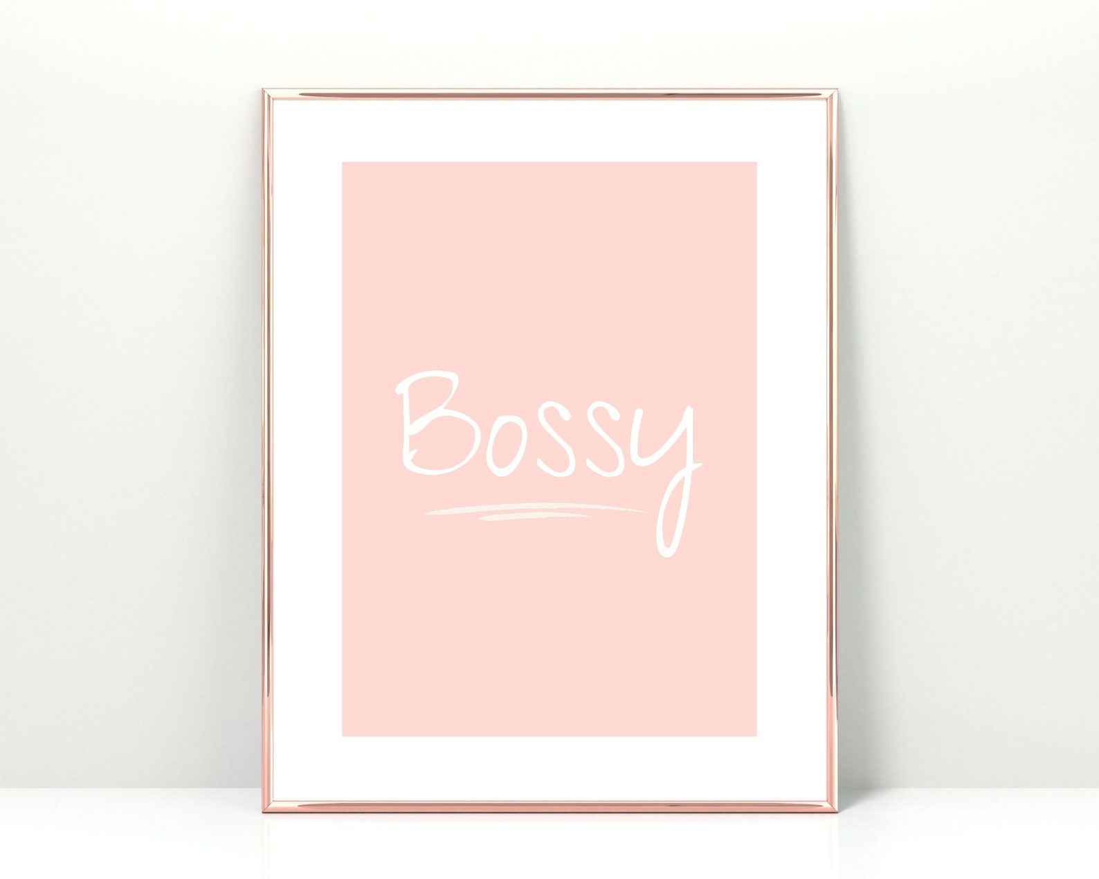 Bossy Printable, Pink Bossy Wall Art, Bossy Sign, Pink Office Decor ...