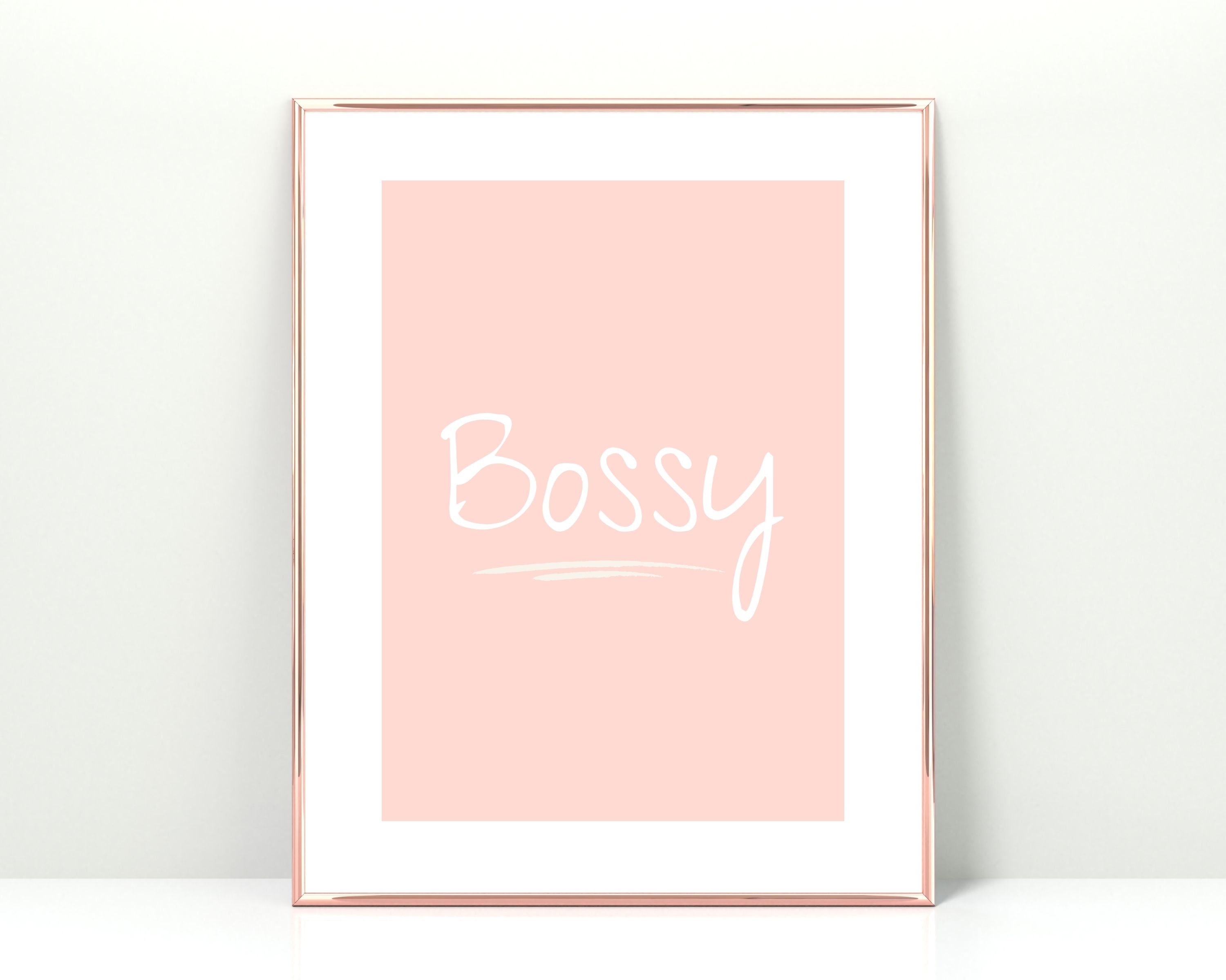 Bossy Printable, Pink Bossy Wall Art, Bossy Sign, Pink Office Decor ...
