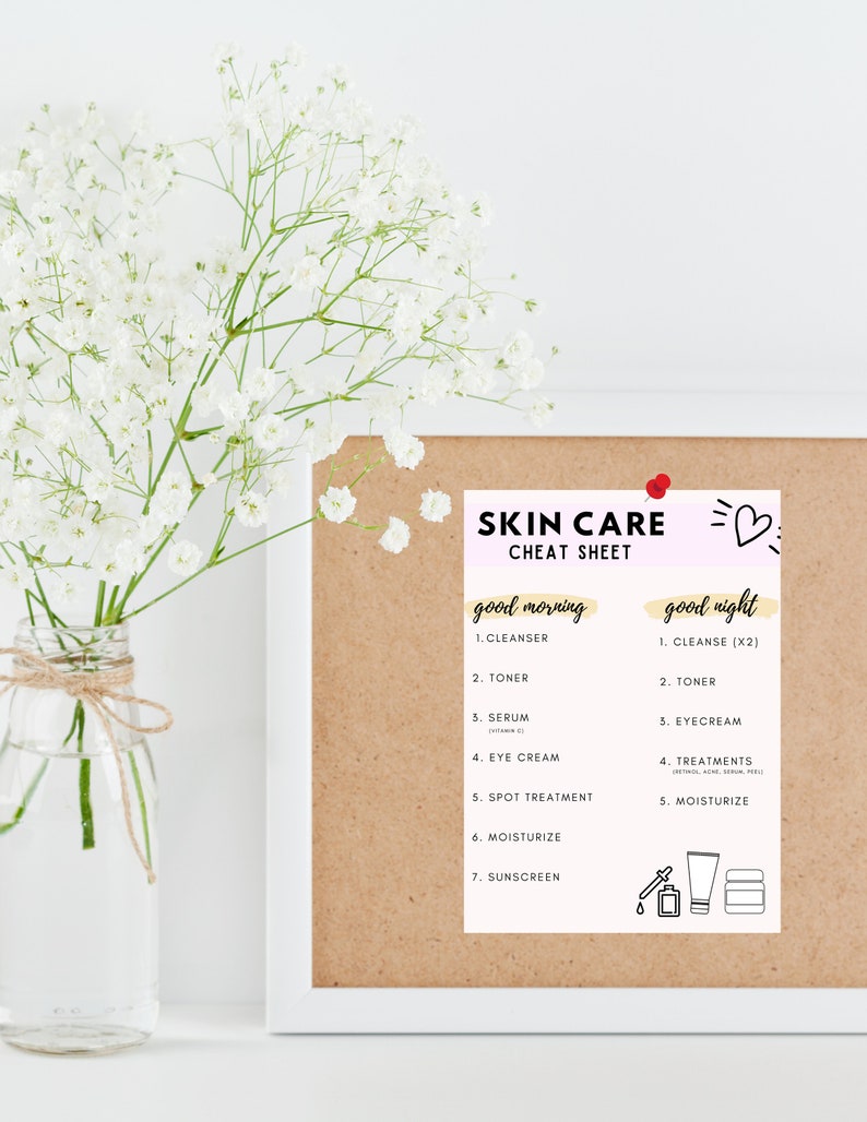 Skincare Routine Printable - Skincare Printable - Etsy