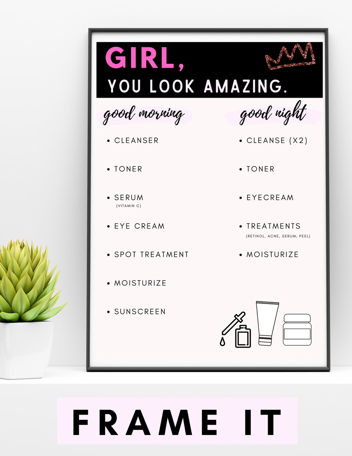 Skincare Routine Printable Skincare Printable - Etsy