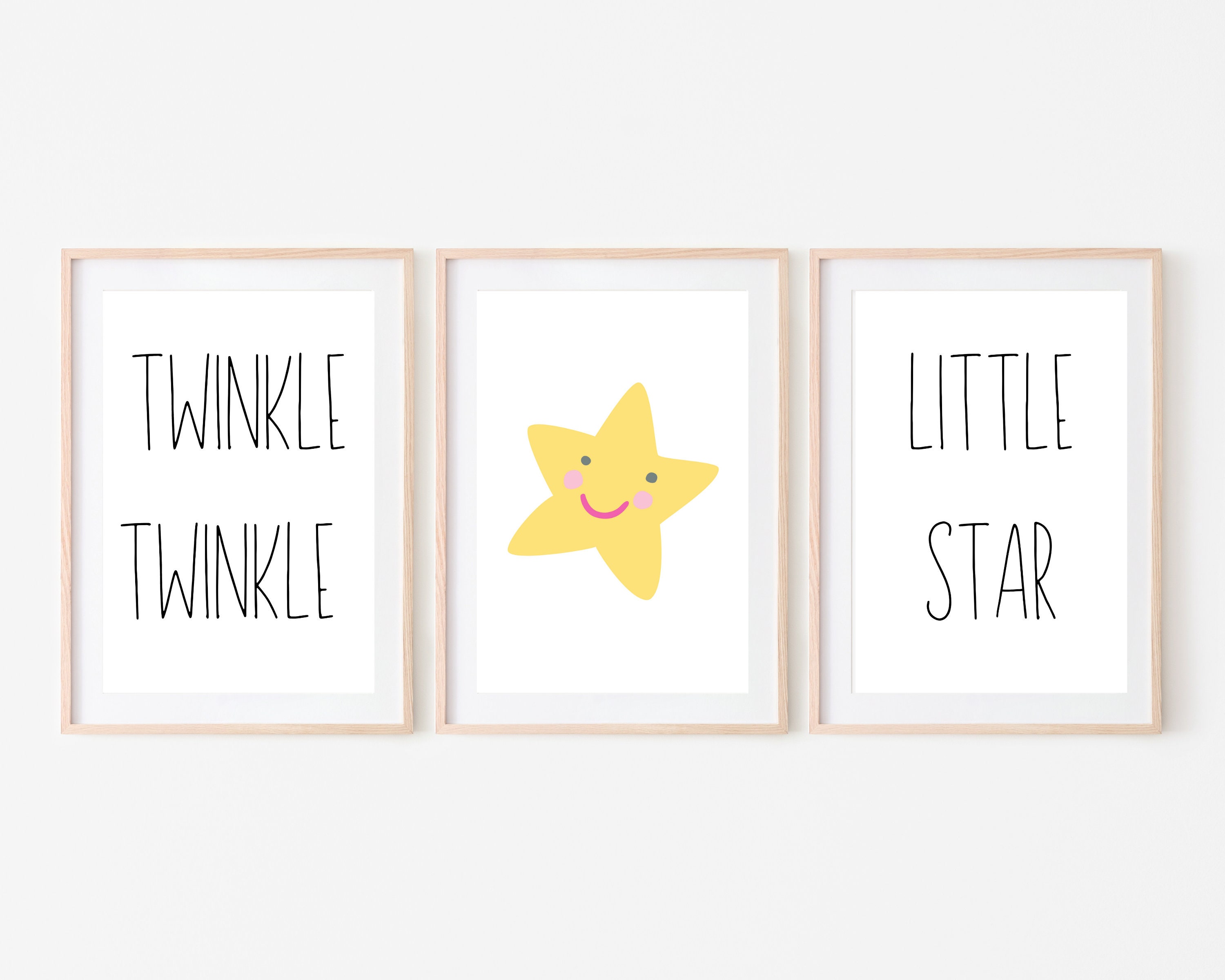 Twinkle Twinkle Little Star, Set of 3 Prints, Nursery Wall Art, Nursery ...