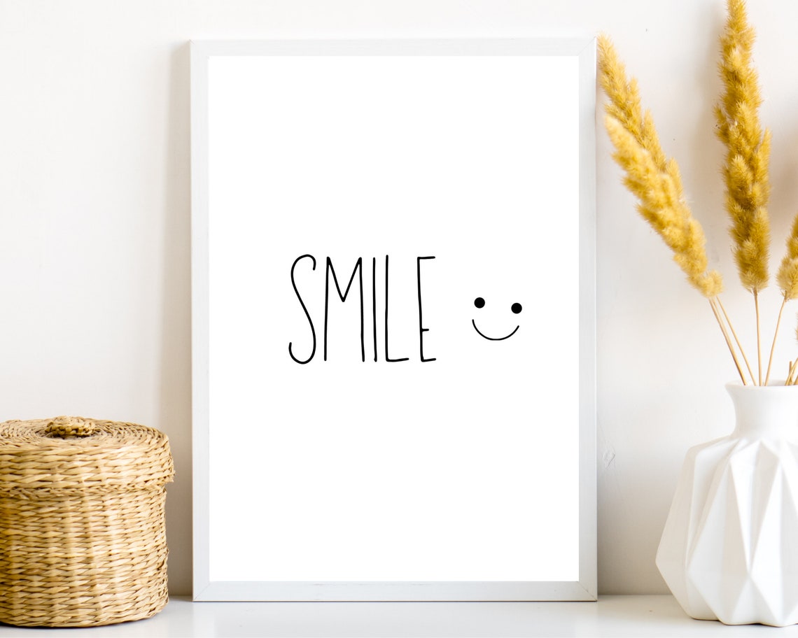 SMILE Printable Smile Poster Smile Wall Art Happy - Etsy