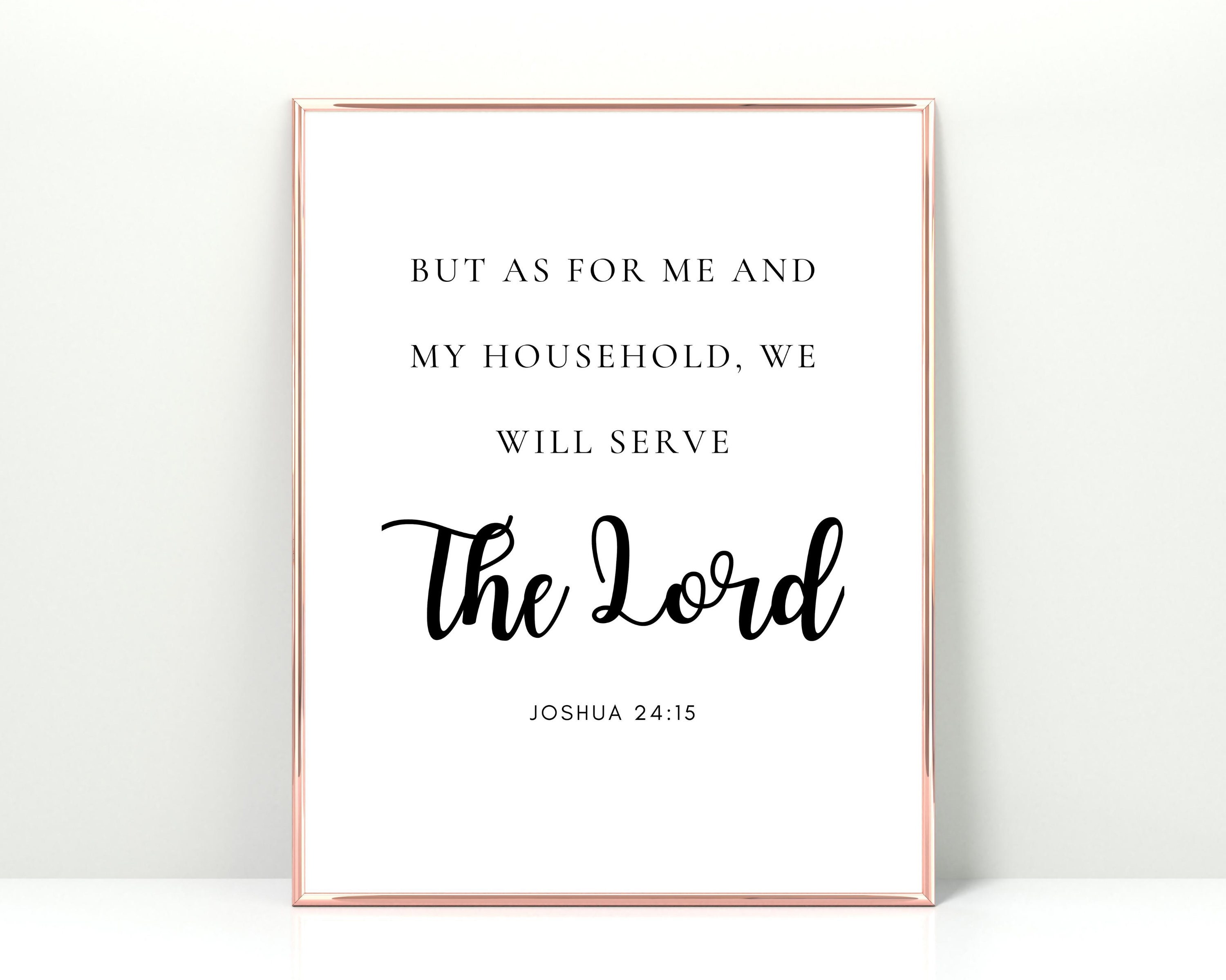 Joshua 24 Bible Verse Prints Serve the Lord Bible Verse Quote Christian ...