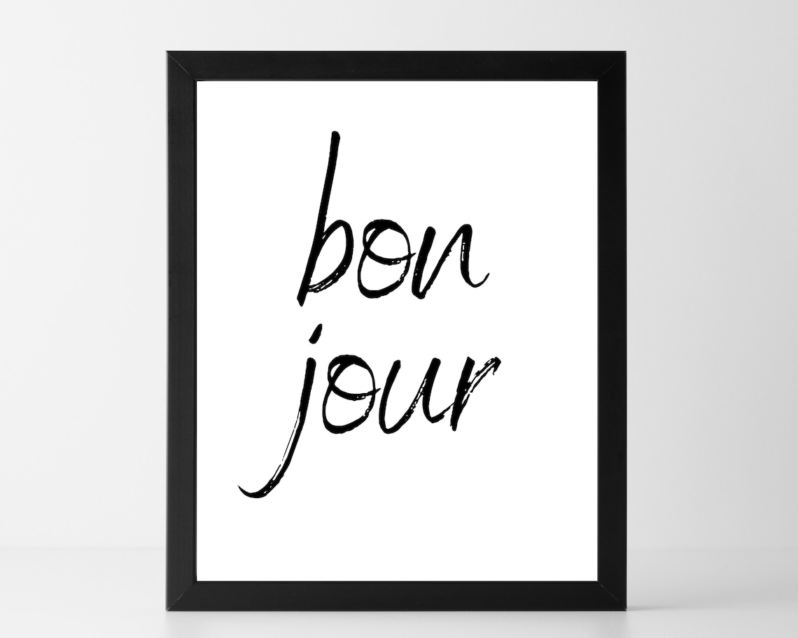 Bonjour Print, Bon Jour Sign, French Prints, Printable Wall Art, Wall ...