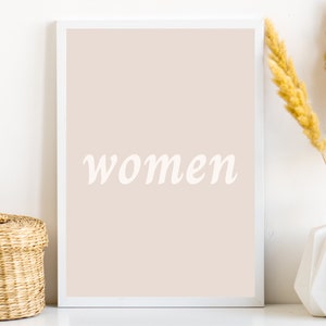 Women Printable, Women Sign, Beige Printable, Chic Women Poster, Brown ...