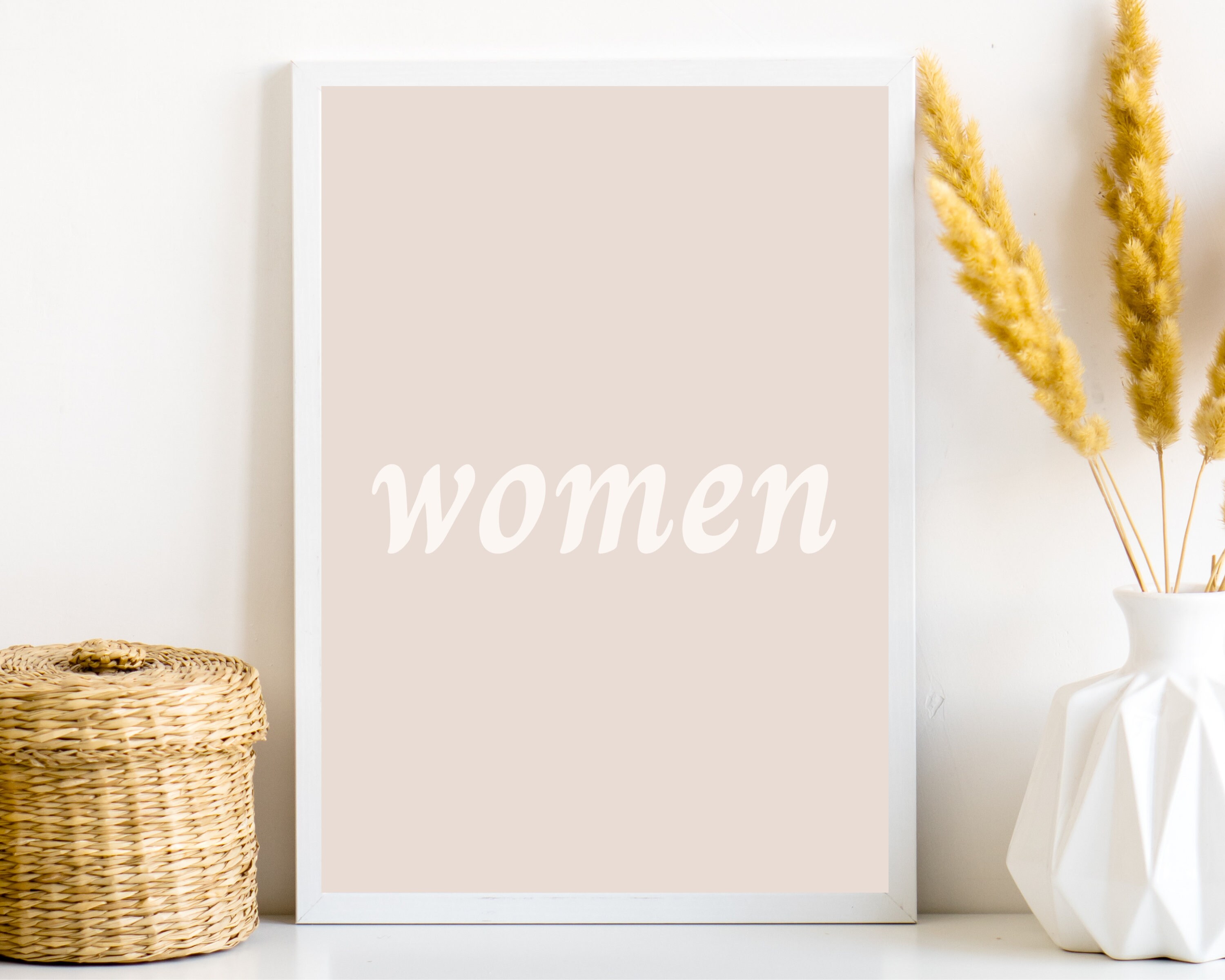 Women Printable, Women Sign, Beige Printable, Chic Women Poster, Brown ...