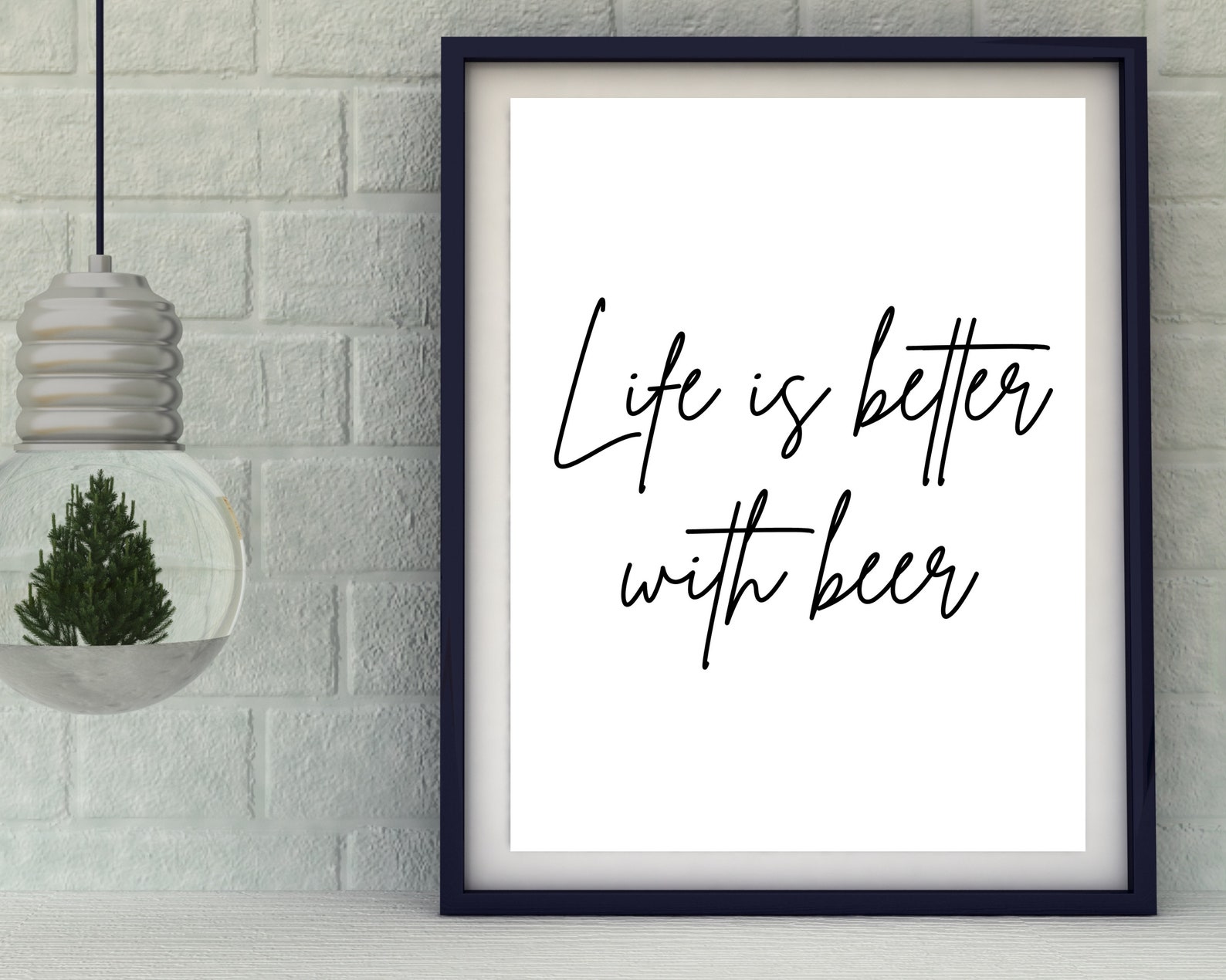 Life is Better With Beer Sign, Beer Printable, Bar Cart Sign, Bar Cart ...