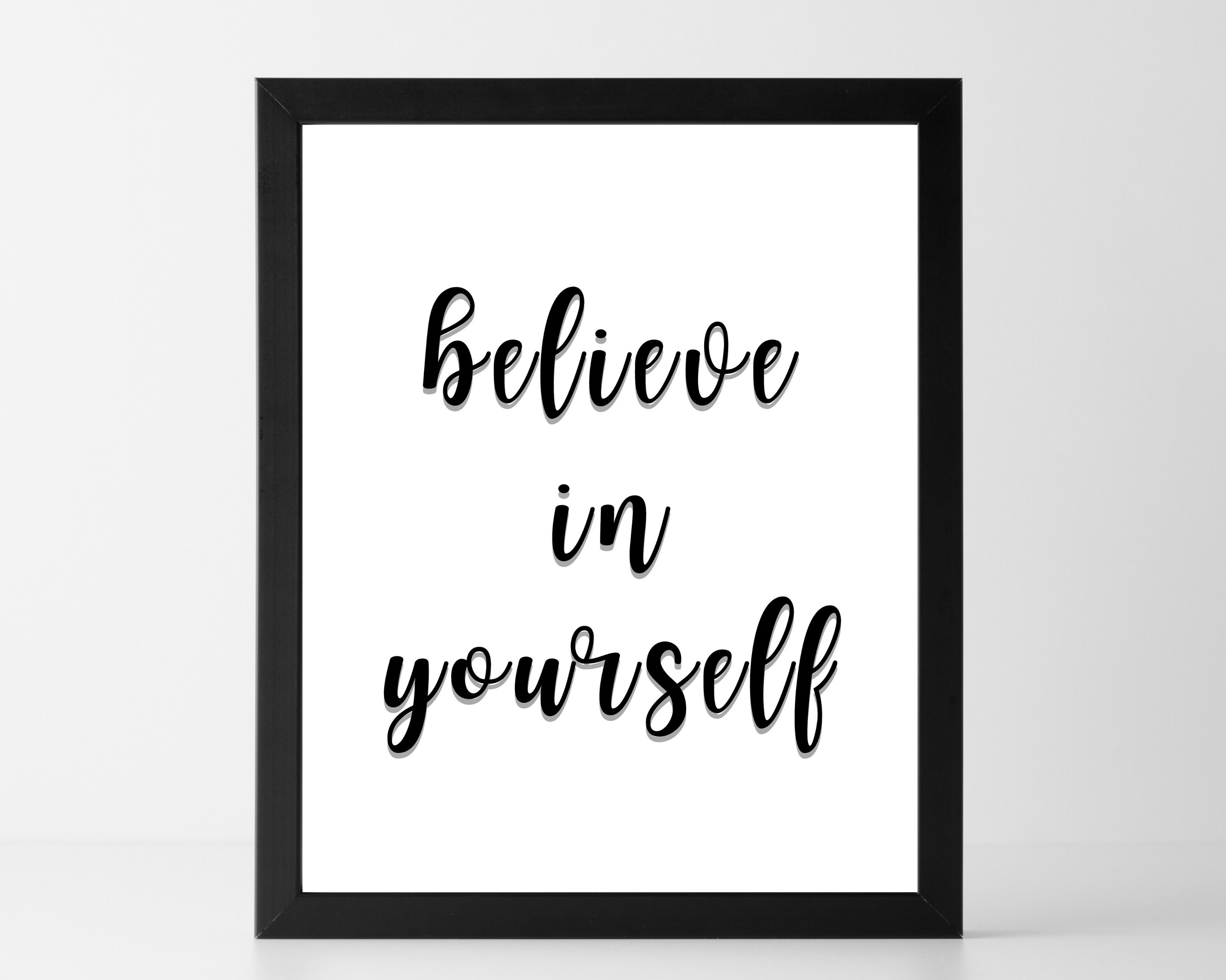 Printable Typography Believe in Yourself Print - Etsy Israel