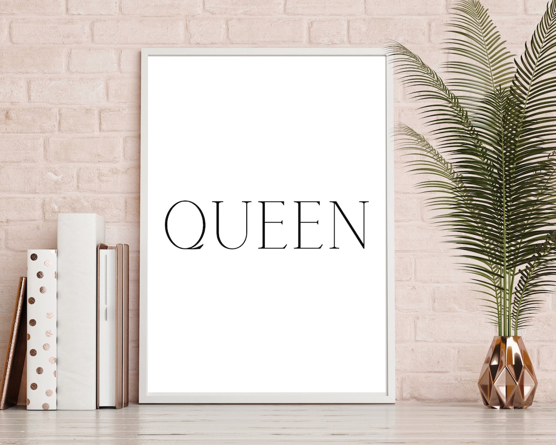 QUEEN Print, Queen Printable, Queen Wall Decor, Bedroom Prints, Fashion ...