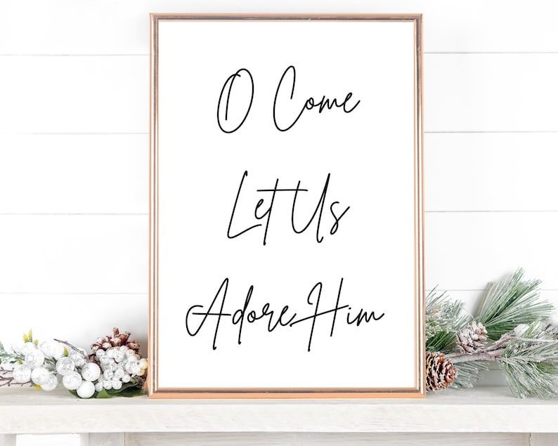 O Come Let Us Adore Him Svg, Christmas Song Printable, Oh Come Let Us ...