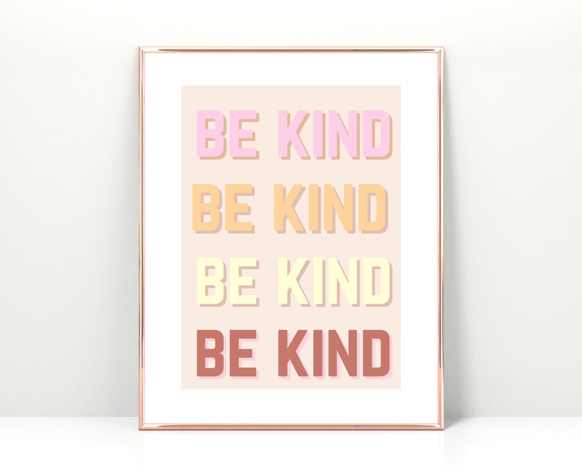 Be Kind Printable Classroom Decor Colorful Poster Kids - Etsy