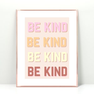 Be Kind Printable, Classroom Decor, Colorful Poster, Kids Colorful ...