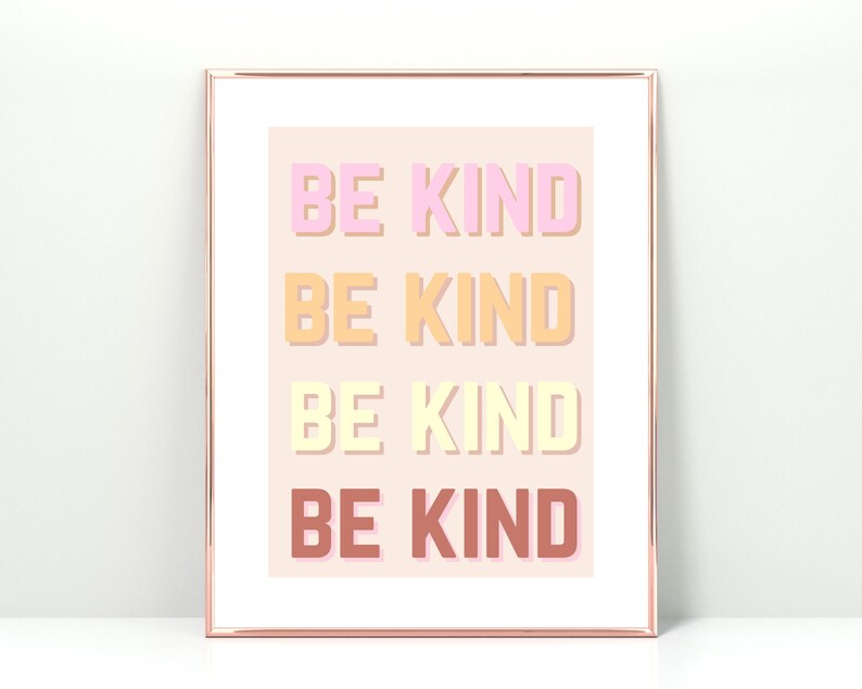Be Kind Printable, Classroom Decor, Colorful Poster, Kids Colorful ...
