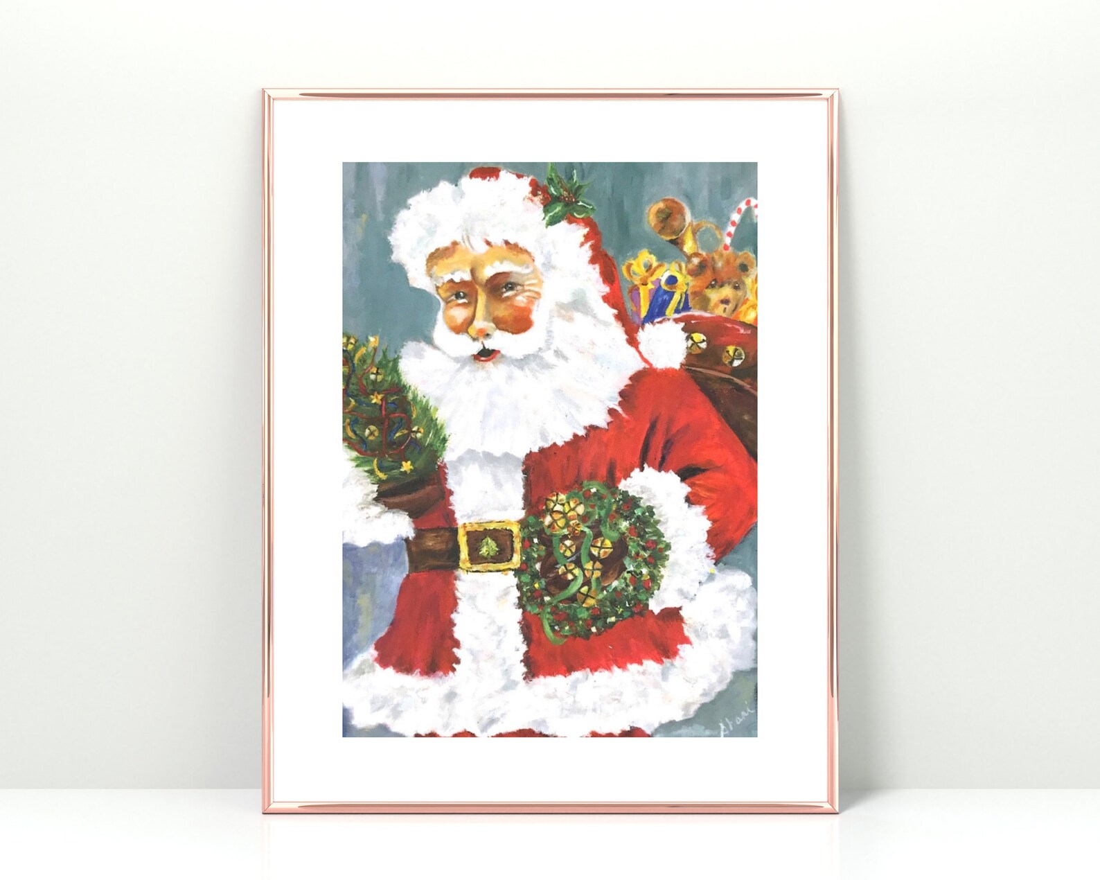 Hand Painted Christmas Santa, Santa Claus Printable, Hand Painted ...
