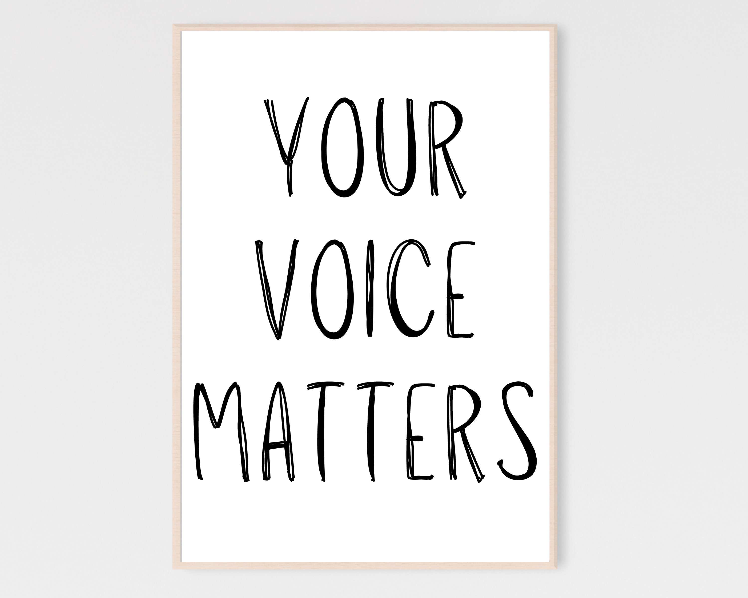 Your Voice Matters Sign Printable Wall Art Inspirational | Etsy