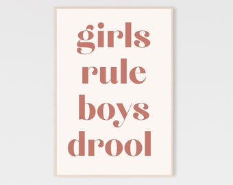 Girls Rule Poster - Etsy