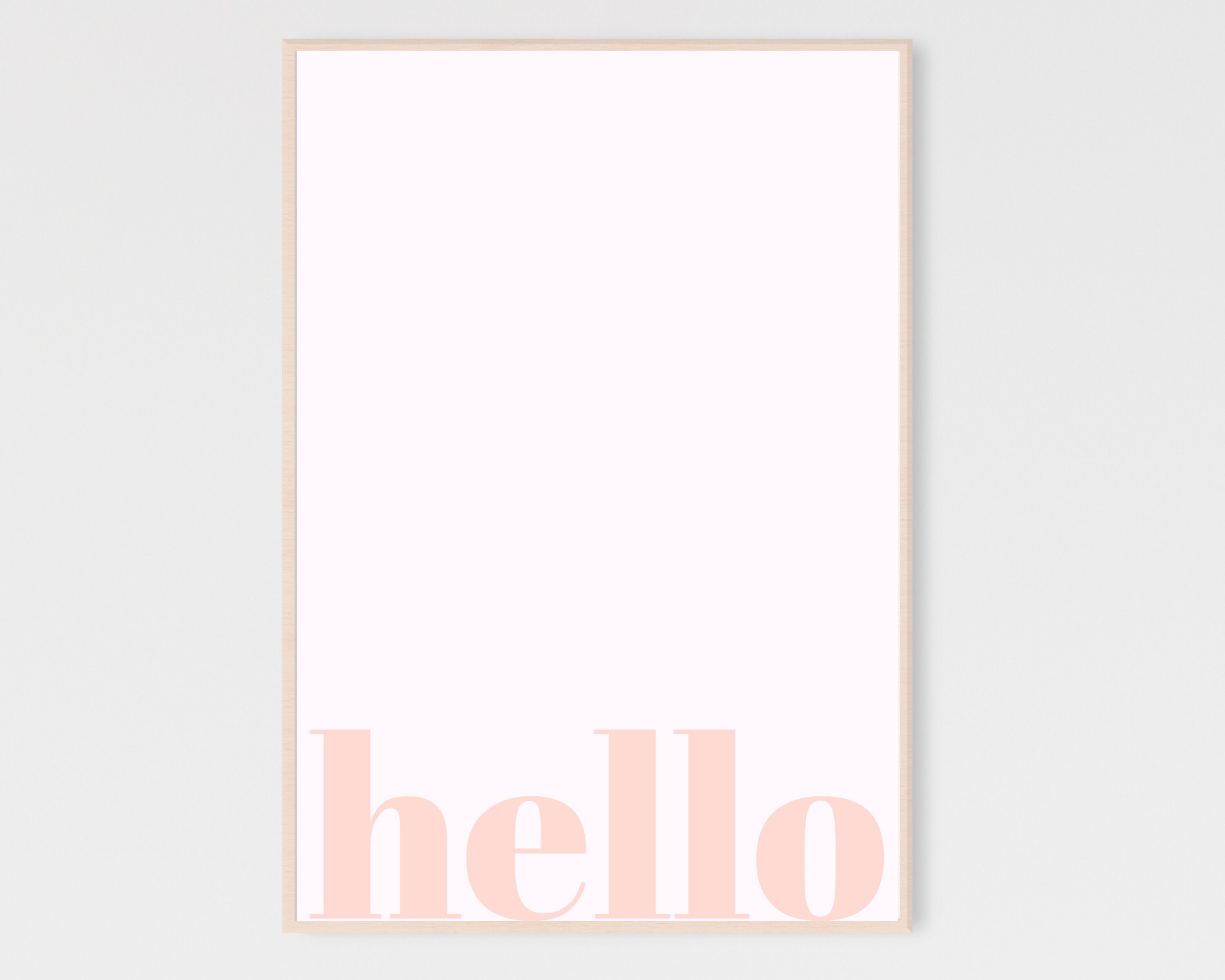 Hello Print, Pink Hello Poster, Hello Sign, Pink Bold Typography, Girly ...