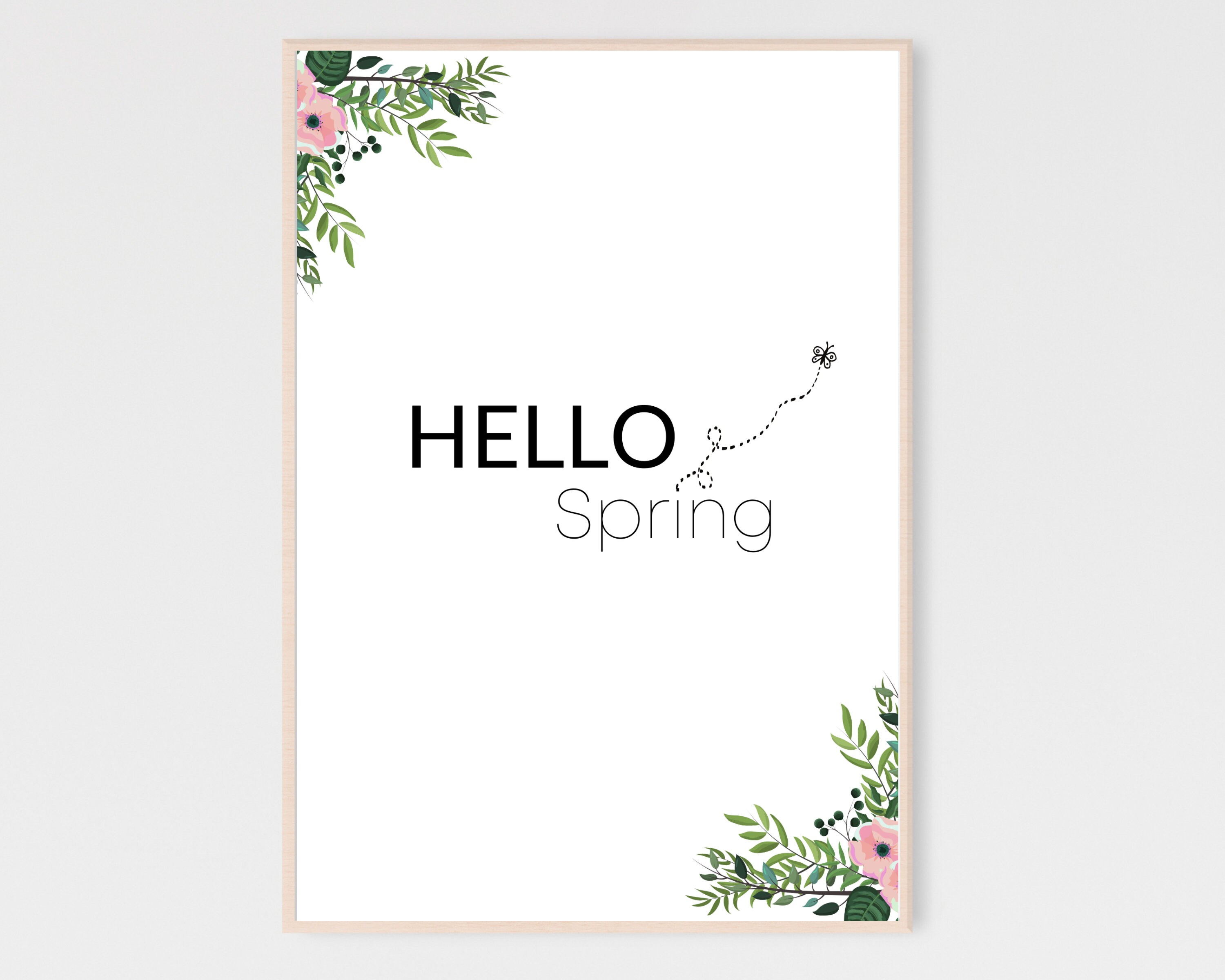 Hello Spring Printable Spring Wall Art Floral Print Floral - Etsy