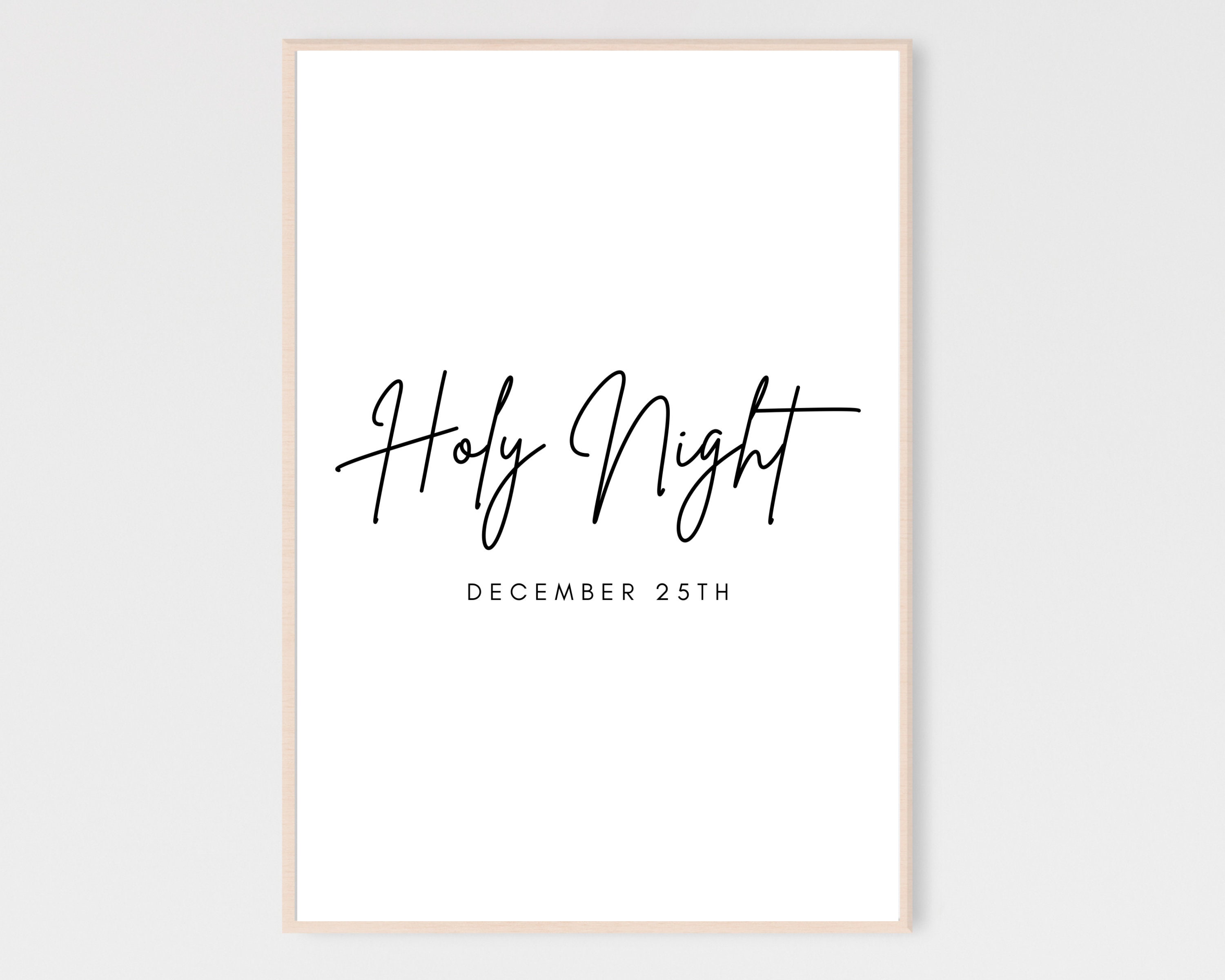 Holy Night Printable, Holy Night Christmas Decorations, December 25th ...