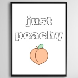 Just Peachy Printable, Just Peachy Poster, Boho Wall Decor Neutral ...