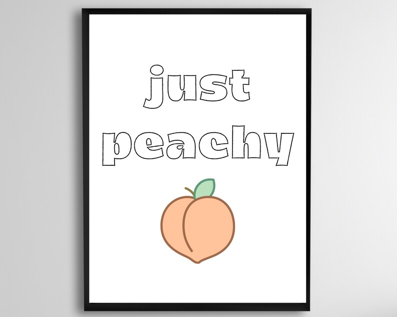 Just Peachy Printable, Just Peachy Poster, Boho Wall Decor Neutral ...