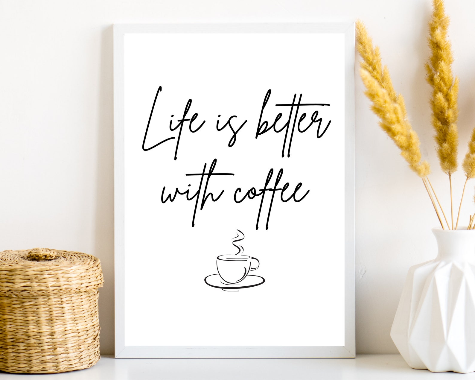 Life is Better With Coffee Sign, Coffee Printable, Coffee Bar Decor ...
