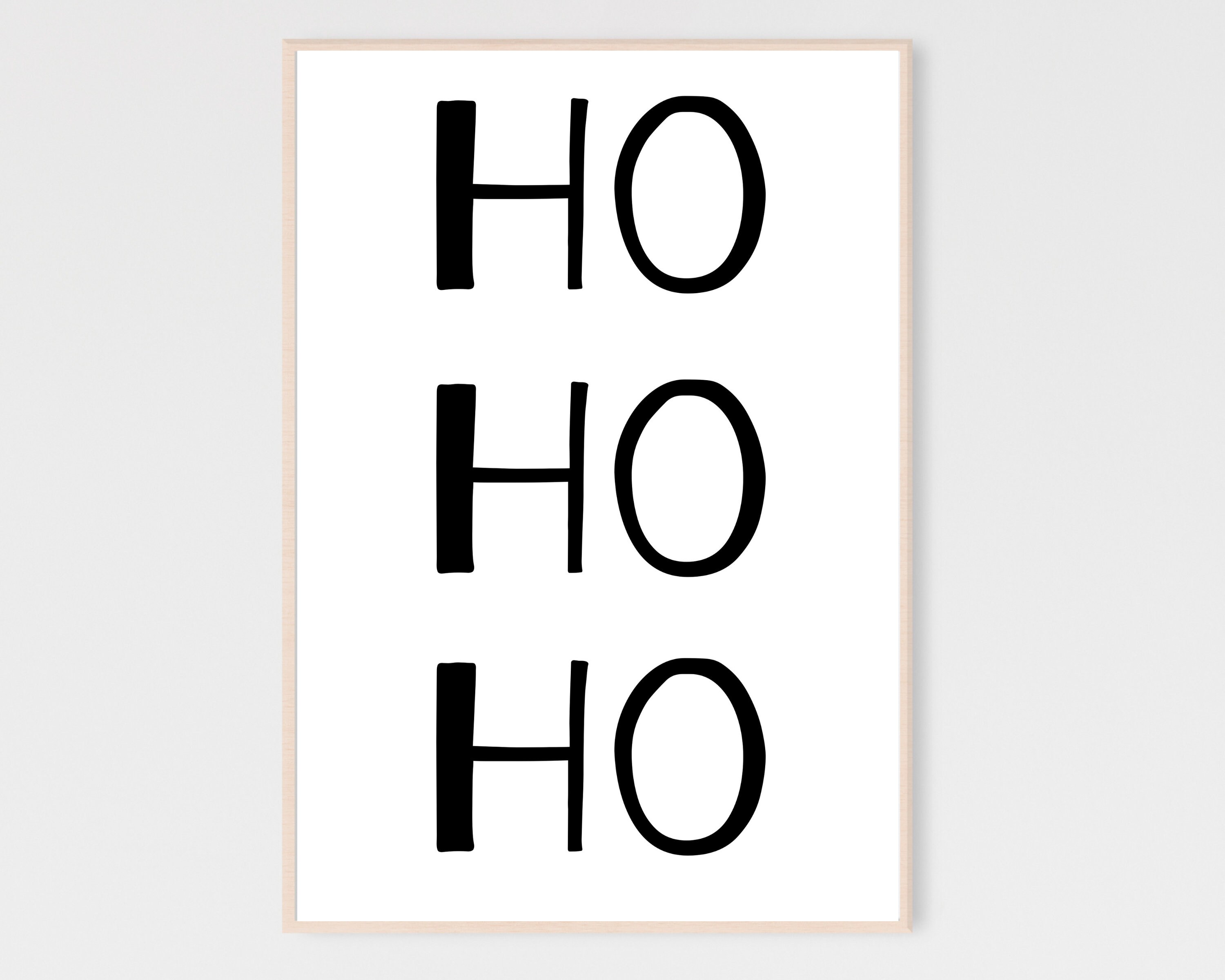 Hohoho Printable Cute Christmas Decorations, Winter Wall Art ...