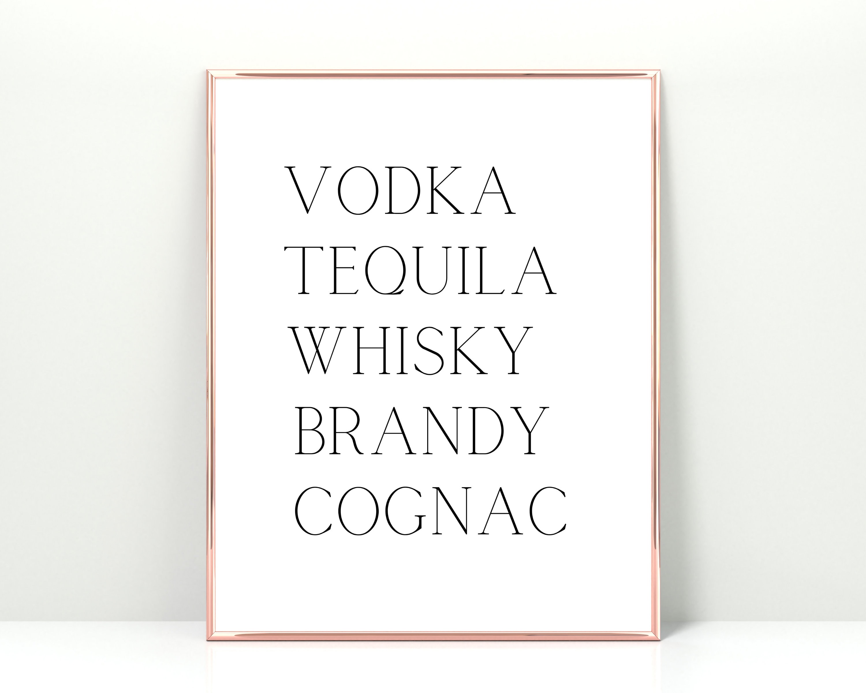 Bar Cart Decor, Printable Alcohol Sign, Alcohol Print, Bar Cart ...
