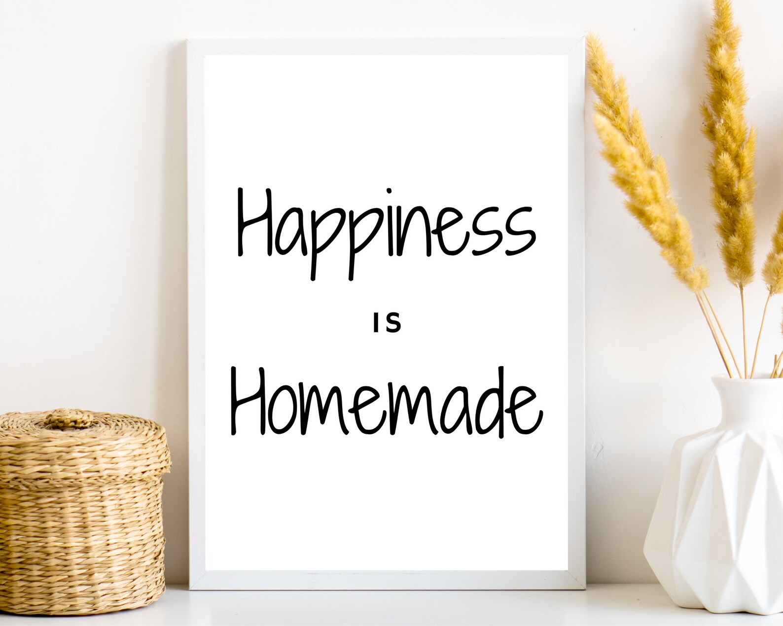 Happiness is Homemade Printable, Cute Wall Art, Kitchen Prints, Happy ...