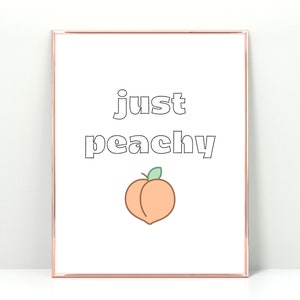 Just Peachy Printable, Just Peachy Poster, Boho Wall Decor Neutral ...