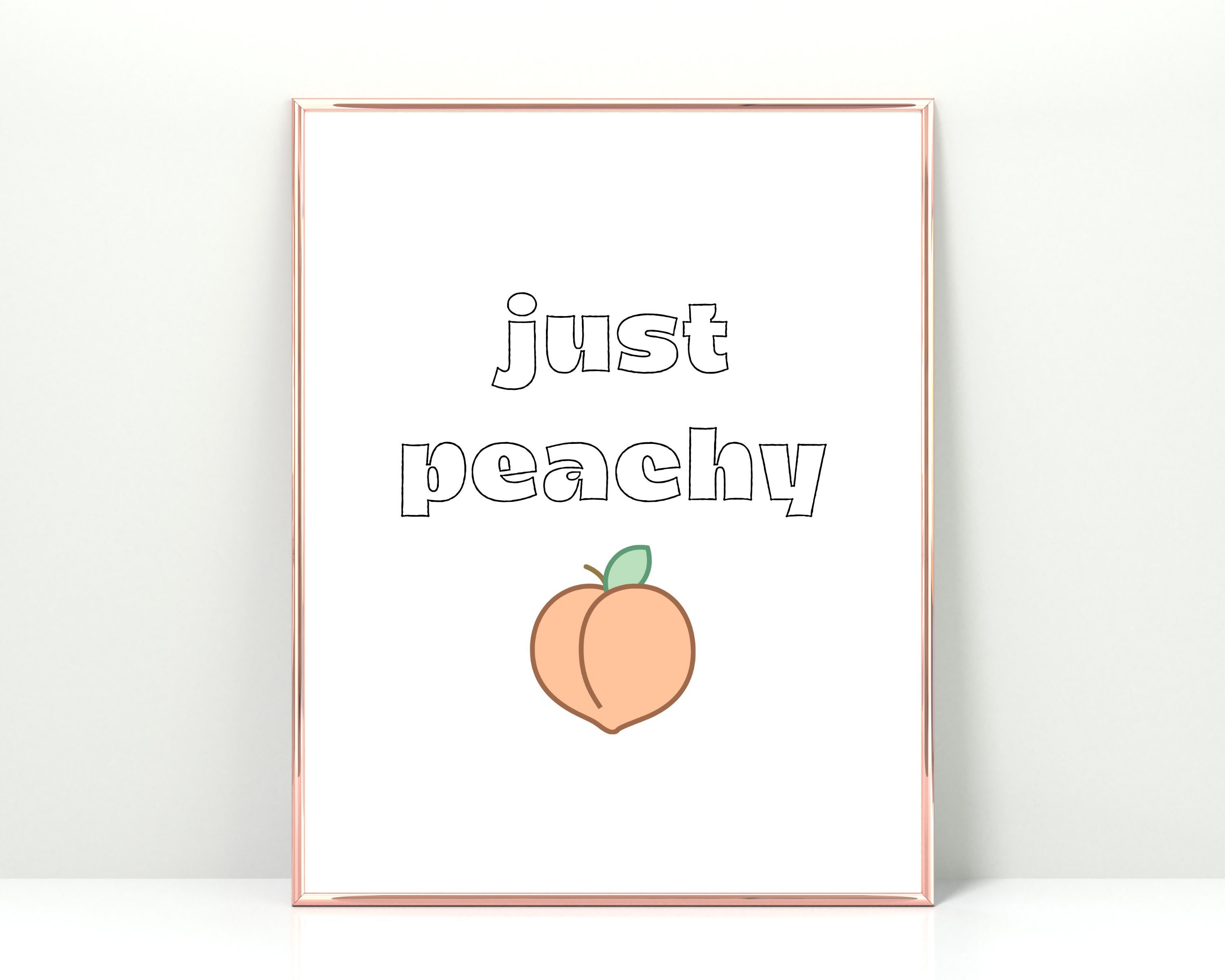 Just Peachy Printable, Just Peachy Poster, Boho Wall Decor Neutral ...