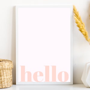 Hello Print, Pink Hello Poster, Hello Sign, Pink Bold Typography, Girly ...
