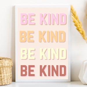 Be Kind Printable, Classroom Decor, Colorful Poster, Kids Colorful ...